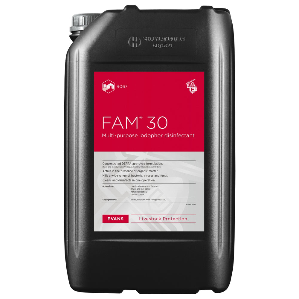 FAM 30 Iodophor Defra Approved Disinfectant – Quill Productions