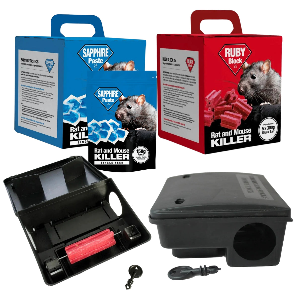 Rodent Control Bundle: Sapphire Paste & Ruby Block Rat Killer – Quill ...