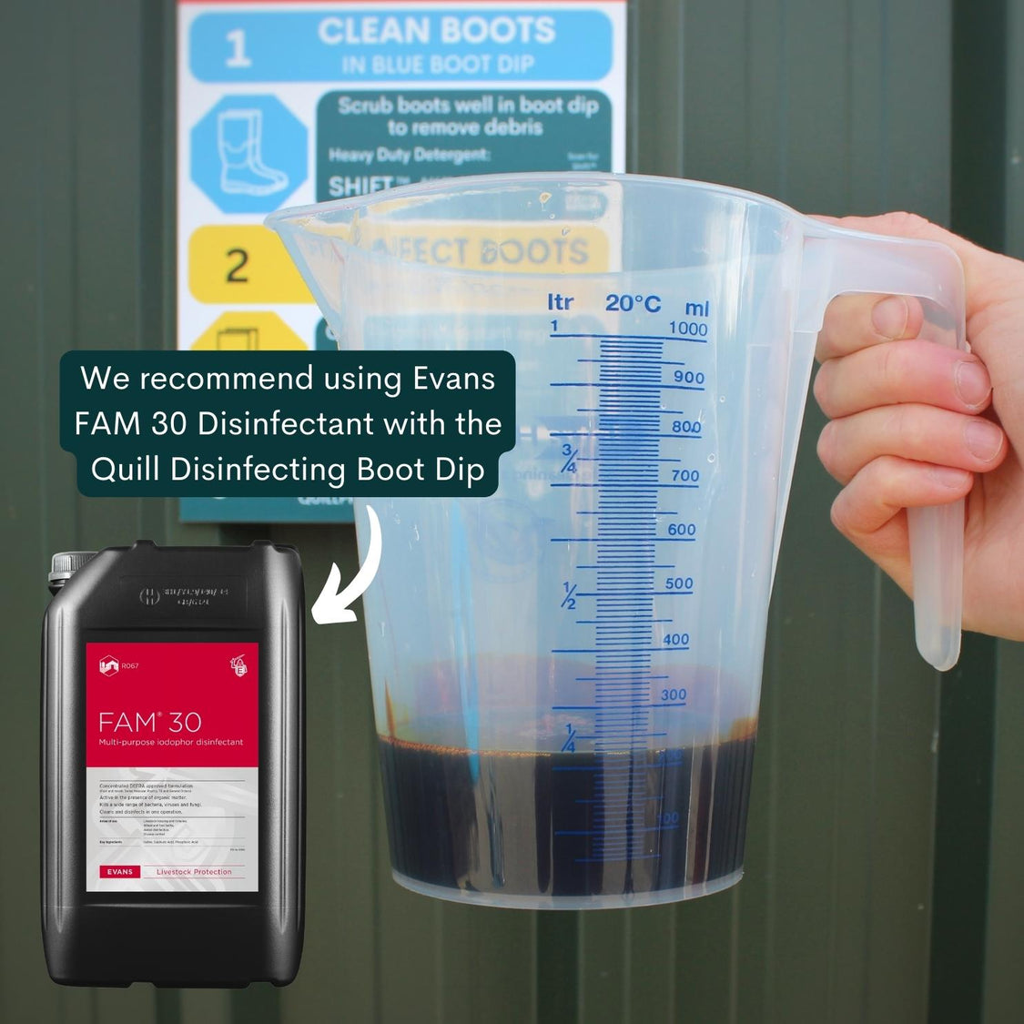 Quill Disinfecting Boot Bath Dip | Foot Dip with Brushes & Lid – Quill ...